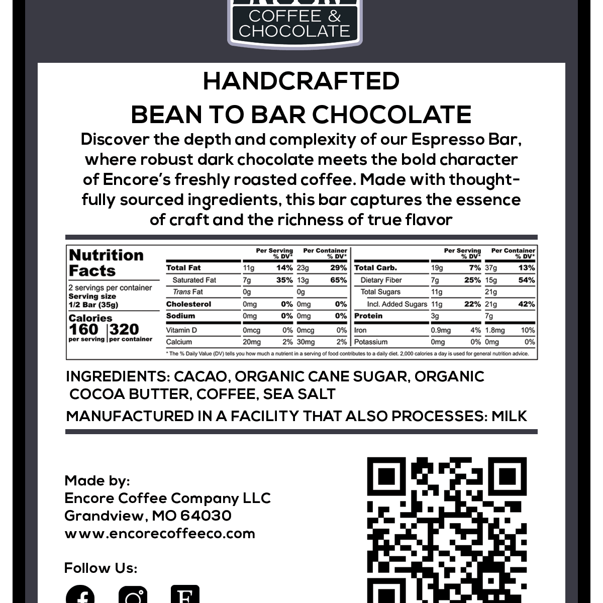 Espresso - Dark Chocolate - Encore Coffee Company – Encore Coffee ...